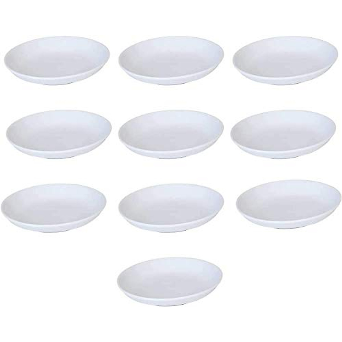 Melamine Plastic Soy Dipping Sauce Dishes, White, Small, Pack of 10, 3.5"