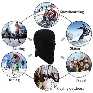 Balaclava Ski Mask 2 Pcs - Windproof Warmer Fleece Adjustable Winter Mask for Men Women