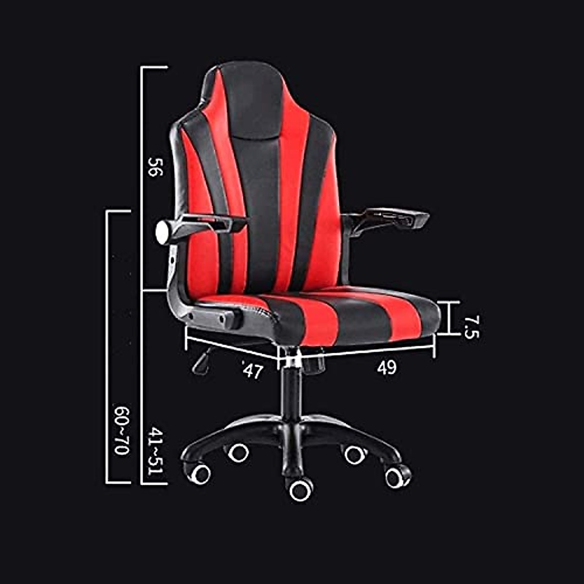 RILOOP Office Chair Chair Ergonomic, Computer Chair Adjustable Seat Height with Back Support and Arms, Desk Chair Comfy, Study Chair for Home, Office and Executive/Black Orange