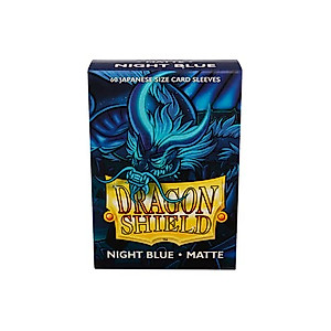 Dragon Shield Japanese Size Sleeves – Matte Night Blue 60CT - Card Sleeves Smooth & Tough - Compatible with Pokemon, Yugioh, & More– TCG, OCG,AT-11142