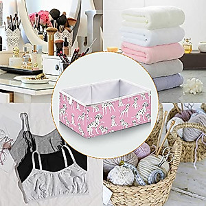 Dalmatian Dog Foldable Cloth Shelf Baskets Rectangle Toy Storage Bins Box with Handles for Clothes Toy Gift Storage 15.75x10.63x6.96 Inches