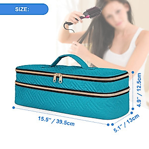 Fasrom Double Layer Travel Case Compatible with REVLON One Step Blow Hair Dryer Brush Volumizer Original 1.0, Plus 2.0 and Styler, Teal (Bag Only, Patent Design)