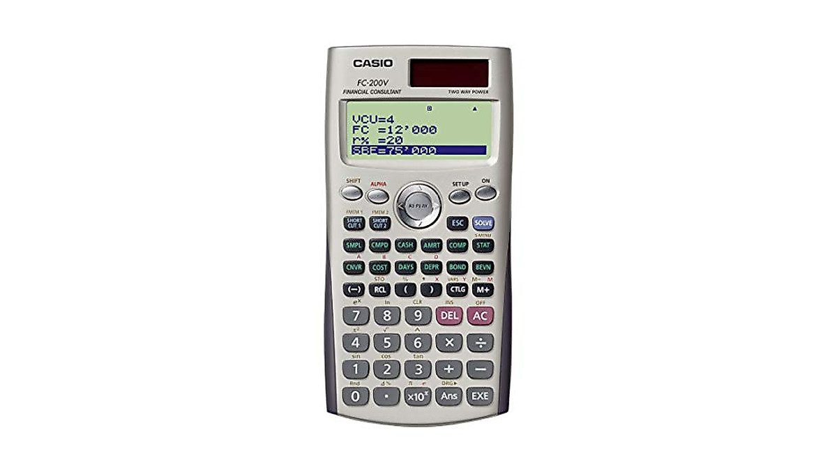 Casio FC-200V Financial Calculator with 4-Line Display