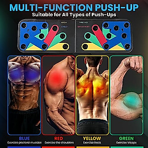 Pro Deals Push Up Board 9 in 1 Strength Training Equipment | Professional Home Workout Push Up Fitness Stand For Floor | Multi-functional Push Up Board for Men | Portable Gym For Chest, Abdominal,