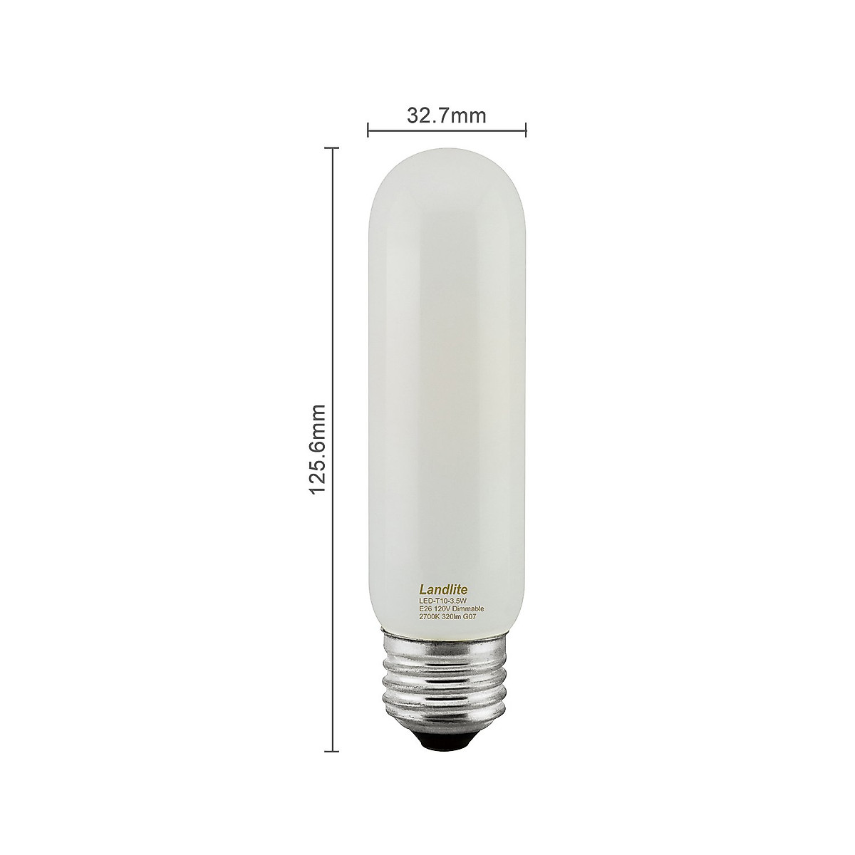 Promotion 2PK LED T10 3.5W, 25W/120V Incandescent Equivalent, Completely Traditional T10 Shape Glass Bulbs(3.5Wx2PCs)