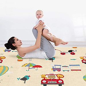 Franterd Baby Play Mat - Foldable Baby Crawling Mat - Reversible Baby Play Gym Mat Non-Slip Waterproof Neutral Nursery or Playroom for Babies Infants Toddlers