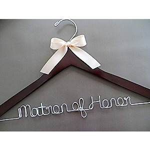 Flowershave357 Matron of Honor Hanger Maid of Honor Hanger Personalized Wedding Hanger with Bow Bridal Hanger Bridesmaid Gift Idea Bridal Party Gift