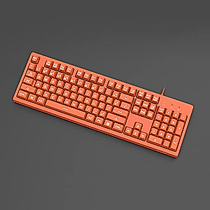 KOqwez33 Portable Advanced Keyboard for Notebook Computer, 104 Key Pink Button Switch Office Growing Gaming Mechanical Keyboard for DKS100 - Pink