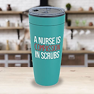 Nurse Mint Edition Viking Tumbler 20oz - A nurse is compassion - Labor Clinical Certified Nursing Assistant Surgical Emergency Oncology Practitioner