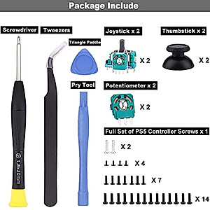 IKPEK 2pcs Analog 3D Joysticks Replacement for PS5 Controller, Joysticks Part with Repair Screwdriver Kit for Playstation 5 DualSense Controller