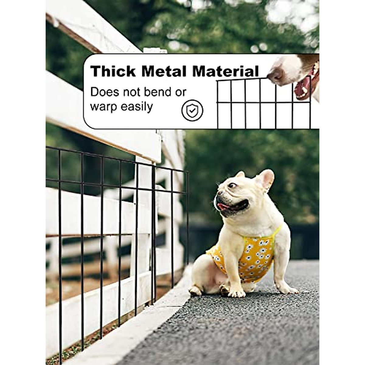 10 Pack Animal Barrier Fence- 17 in (H) × 10.8 Ft (L) Firm No Dig Fence Defence Rustproof Metal Dog Rabbits Fence Blocker with Cable Zip Ties for Outdoor Garden Patio