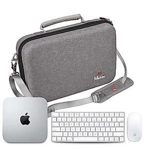 Mchoi Shockproof Carrying Case with Adjustable Shoulder Straps, for Apple Mac Mini M1 / Mac Mini M2, Apple Magic Keyboard & Magic Mouse, Case Only