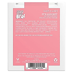 Wet n Wild Saved By The Bell Highlighter + Illuminator Glow Face Duo, Highlighter Makeup Powder, Illumniator Makeup Powder, Cruelty-Free Makeup, It's Alright (1114534)