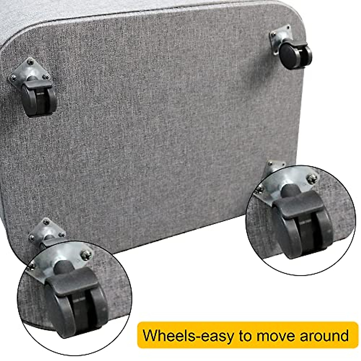 Large Laundry Hamper with Wheels, Collapsible 105L Laundry Basket with Lid for Apartment, Easy Transport Laundry Organizer with Bamboo Handle (Gray)