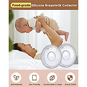 Lictin Milk Collector Catcher for Breastmilk - Breast Shells & Milk Catcher for Breastfeeding Relief (2 in 1), Protect Sore Nipples for Breastfeeding, Collect Breast Milk Leak for Nursing Moms