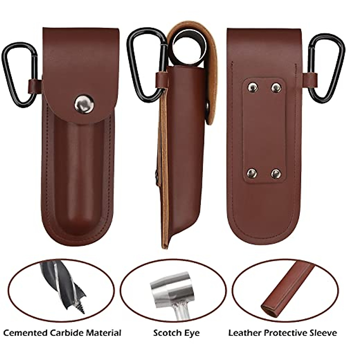 Survival Settlers Tool Bushcraft Hand Auger Wrench, Scotch Eye Wood Auger Drill for Bushcraft Backpack and Camping, Manual Auger Outdoor Wood Peg and Hole Maker (Brown)