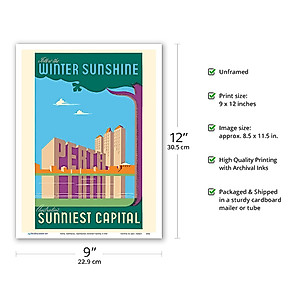Perth Australia - Follow the Winter Sunshine - Australia's Sunniest Capital - Vintage Travel Poster c.1950 - Master Art Print (Unframed) 9in x 12in
