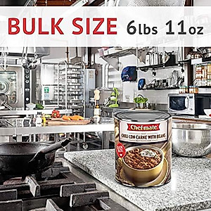 Chef-mate Beef Chili, Canned Beans with Meat, 6 lb 11 oz (#10 Can Bulk)