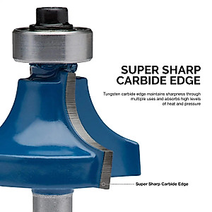 HILTEX 10108 Tungsten Carbide Router Bit Set, Woodworking Tools and Accessories, 1/4-Inch Shank, 24-Piece Set