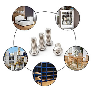 50 Pcs 1/4-20 x 1 Button Head Socket Cap Bolts Screws,304 Stainless Steel 18-8,Allen Socket Drive,Bright Finish,Fully Machine Thread (1/4-20 x 1 50pcs)