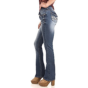 WallFlower Women's Legendary Bootcut Mid-Rise Insta Stretch Juniors Jeans (Standard and Plus), Keller, 15