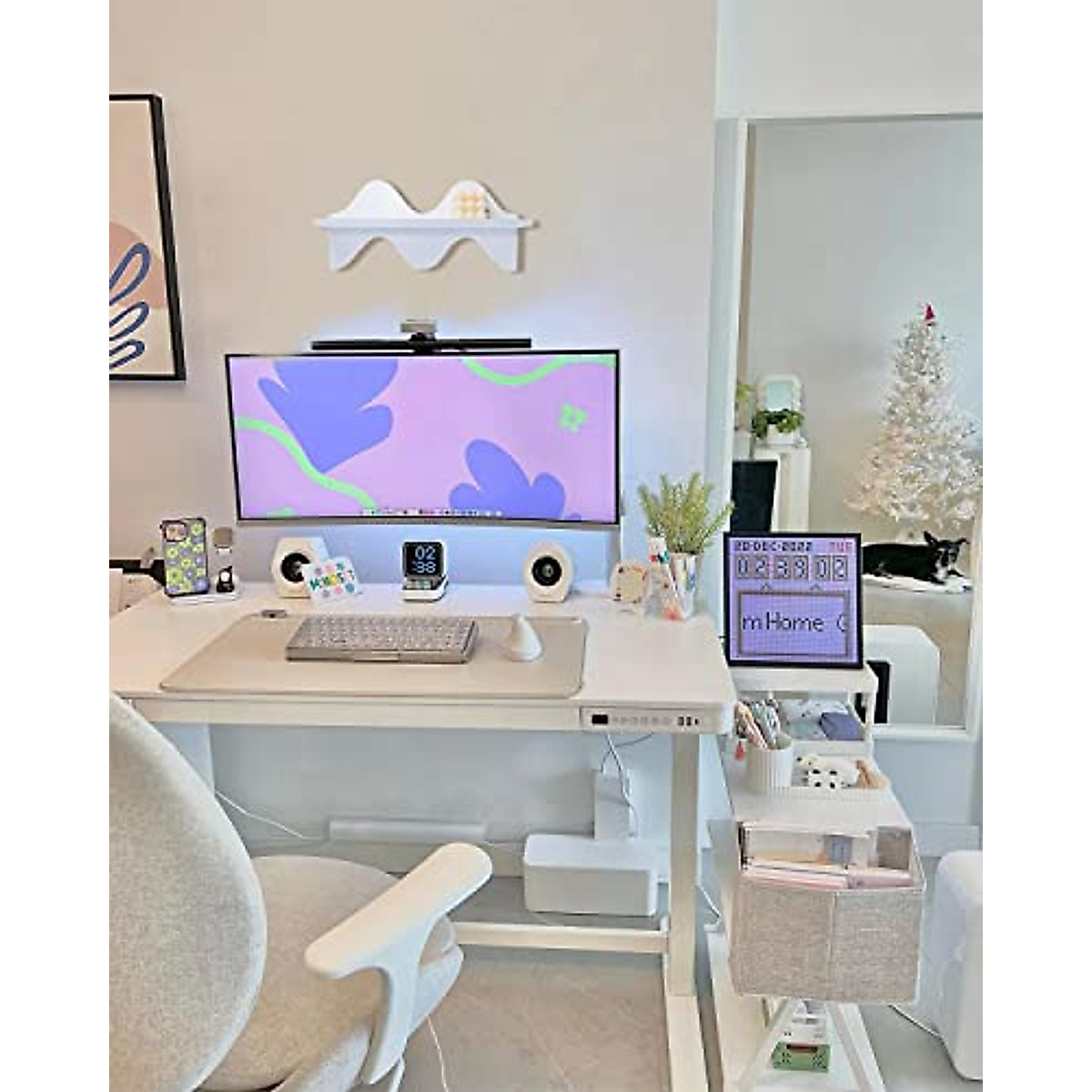 Small Floating Shelves for Wall Decor - Cute Wavy White Shelf