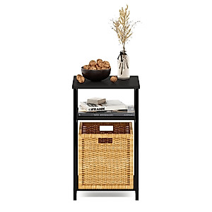 Furinno Just 3-Tier Metal Frame End Table with Storage Shelves, 1-Pack, Espresso