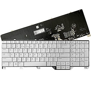 ZAHARA Per-Key RGB Keyboard Backlit US White 17.3" Replacement for Dell Alienware Area 51M Area-51M 9th Gen Intel Core i9-9900K i7-9700K Gaming Laptop 07NF7F 7NF7F