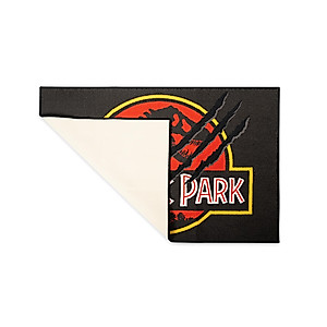 Jurassic Park Logo Printed Area Rug | Indoor Floor Mat, Accent Rugs For Living Room And Bedroom, Home Decor For Kids Playroom | Dinosaur Toys, Gifts And Collectibles | 52 x 36 Inches