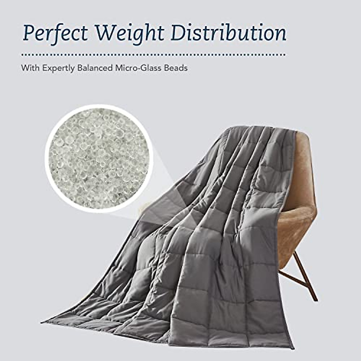 ART DEMO Home Weighted Blanket Heavy Hugging Warm Blanket, with Removable Cover, 5lb, Single Size Bed 36"×48" for Kids Between 40-70 lbs, Navy