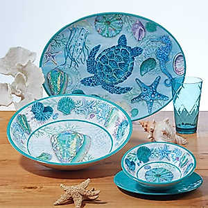 Certified International Serene Seas Melamine Platter Set, Multicolor, Large, 2 Piece
