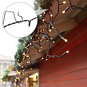 Hotop 80 Pieces Christmas Light Hanger for Gutters Gutter Hooks Metal Outdoor Xmas Hanging Kitchen Bathroom Work Shop Garden Silver