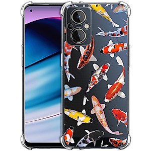 Glisten - OnePlus Nord N20 Case, OnePlus N20 5G Case - Koi Fish Pattern Design Printed Slim Fit Clear Transparent Soft TPU Shockproof Designer Back Case/Cover for OnePlus Nord N20.