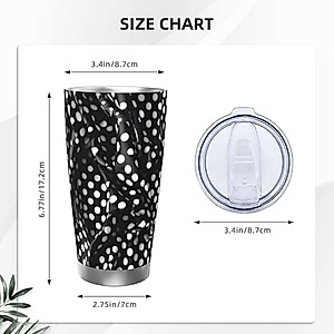WXZYFP Car cup (single silver rim), can use a straw or drink directly, easy to use.Black and white corrugated dots