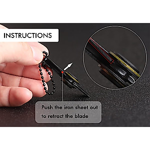 Vittqsuier （2 Packs） Mini Zipper Knife/Outdoor Survival EDC Gadget/Key Chain Pendant Pocket Knife
