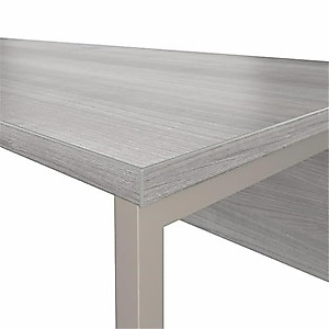 Pemberly Row 72W x 30D Computer Table Desk in Platinum Gray - Engineered Wood