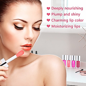 Sea-Maid Lip Oil, Hydrating Lip Gloss Tinted Lip Balm Transparent Lip Care, Big Brush Head Glitter Shine, Long Lasting Nourishing Non-sticky Fresh Texture