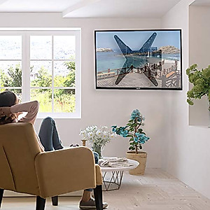 Full Motion TV Wall Mount for Most 23-55 Inch Flat Curved TVs, Single Stud Wall Bracket TV Mount with Swivel Articulating Extension Tilt Arm, Max VESA 400x400mm up to 88lbs by Perlegear, PGMF5