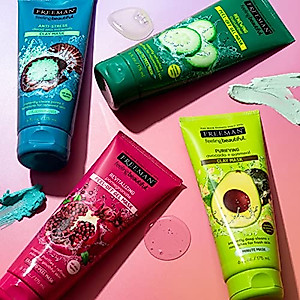 Freeman Facial Mask Variety Bundle for Skin Care, Peel-Off & Clay Facial Masks with Minerals, Pomegranate, Dead Sea, Cucumber, & Avocado, Skincare Essentials, Hydrating & Purifying, 4 Count
