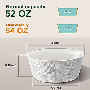 Vidalenta 54 Ounce Large Soup Bowls, Salad Bowls and Serving Bowls, Deep Pasta Bowls Set of 4, White Serving Dishes for Entertaining, Microwave & Dishwasher Safe, Ideal Housewarming Gift