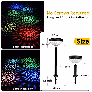 Chinco Star Bright Solar Lights Outdoor Waterproof 6 Pack Solar Outdoor Lights Kits LED Source Two Light Modes Patio Decorations Solar Garden Lights for Patio/Yard/Lawn/Walkway