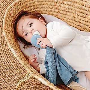 FOMUNI Baby Muslin Lovey Knit Newborn Babies Security Blankets Goose Lovie Cuddly Comforter Safe Loveys for Infant Boy Girl, Pink