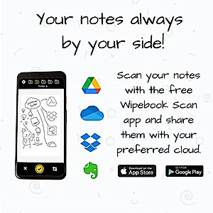 WIPEBOOK POCKET PRO | Smart Reusable POCKET Notebook - Dry Erase Whiteboard Notebook | 10 graph + 10 ruled Pages (6" x 2.5") with Dry Erase Marker | Ideal For Note-Taking, Charts & Doodling | POCKET