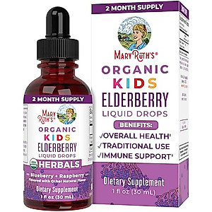 MaryRuth Organics Cocomelon Kids Elderberry Syrup, USDA Organic Elderberry, Sugar Free Kids Immune Support Supplement for Ages 4-13 Years, Clean Label Project Verified®, Vegan, Gluten Free, 1 Fl Oz