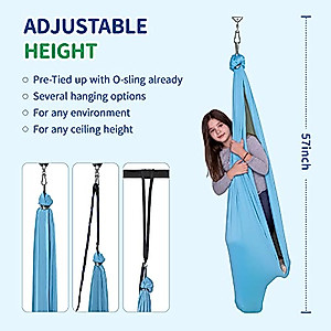 OUTREE Sensory Swing, Double Layer Therapy Swing with 360° Swivel Hanger, Healing & Relaxing Cuddle Sensory Swing for Kids and Adults with Autism, ADHD, Sensory Processing Disorder