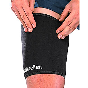 MUELLER Thigh Sleeve, For Men and Women, Black, Large