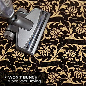 House, Home and More Skid-Resistant Carpet Indoor Area Rug Floor Mat – Laurel Lane – Espresso Brown & Golden Cream – 3 Feet X 5 Feet