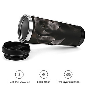 Black Labrador Travel Coffee Mug Stainless Steel Water Bottles Insulated Water Bottle Travel Mug Insulated Tumblers Travel Coffee Tumbler 12 Oz Coffee Tumbler Travel Cup
