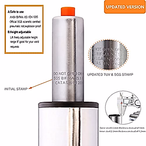 Kaleurrier Gas Lift Cylinder,Pneumatic Chair Replacement Parts- Chair or Stool Lifting Control Mechanism, 500 lbs Heavy Duty Steel Case,Chromcraft,in Universal Size,Height Extension: (10.25" Stroke)