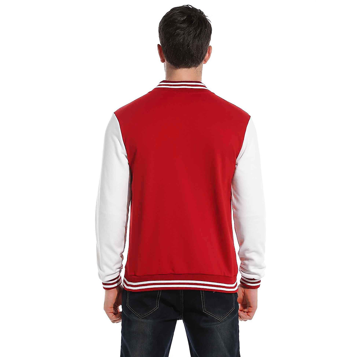 COOFANDY Men's College Varsity Jacket Lightweight Baseball Jackets Football Letterman Jacket